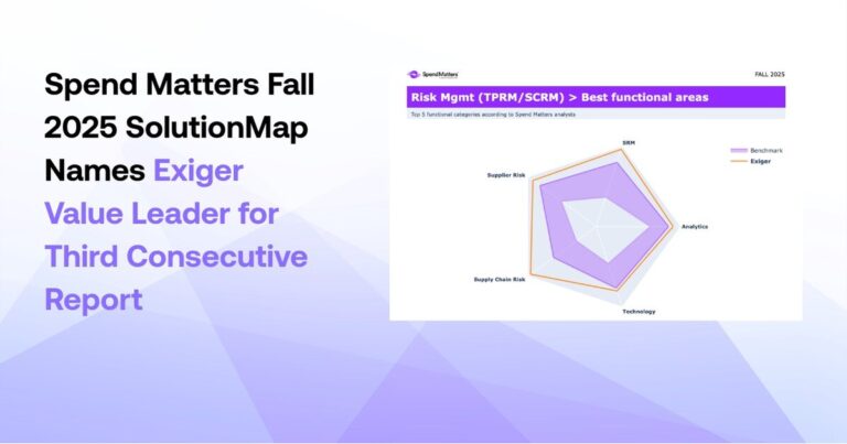 Spend Matters Fall 2025 SolutionMap Names Exiger Value Leader for Third ...